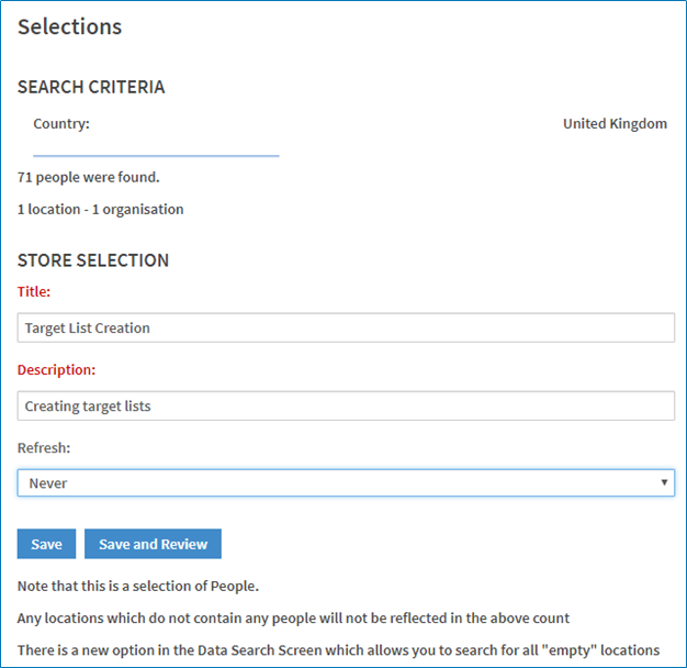 Create a Target List – ZiftPRMAdmin