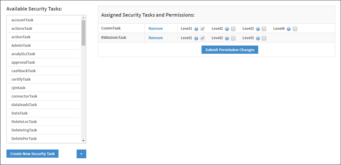 Assign Security Tasks – ZiftPRMAdmin